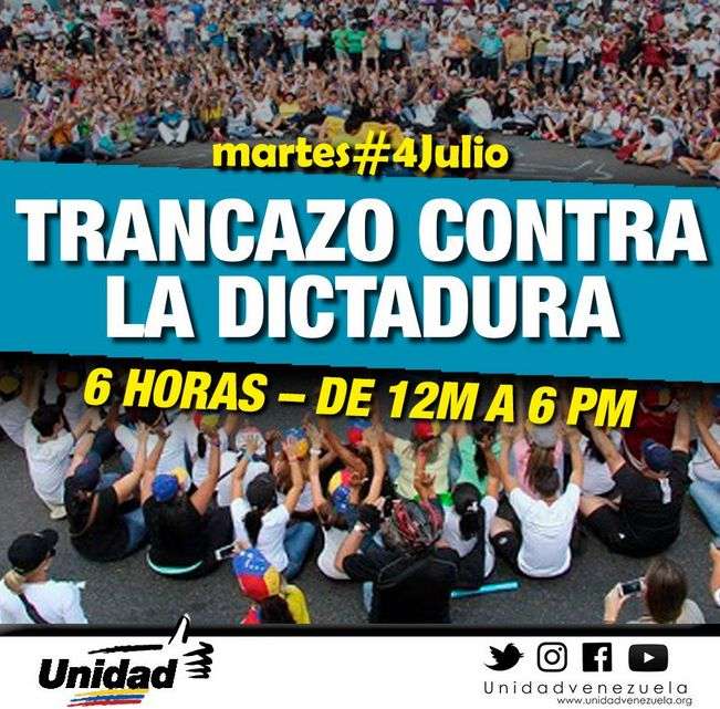 "Trancazo" será de 6 horas este martes #4Jul según convocatoria de la ...
