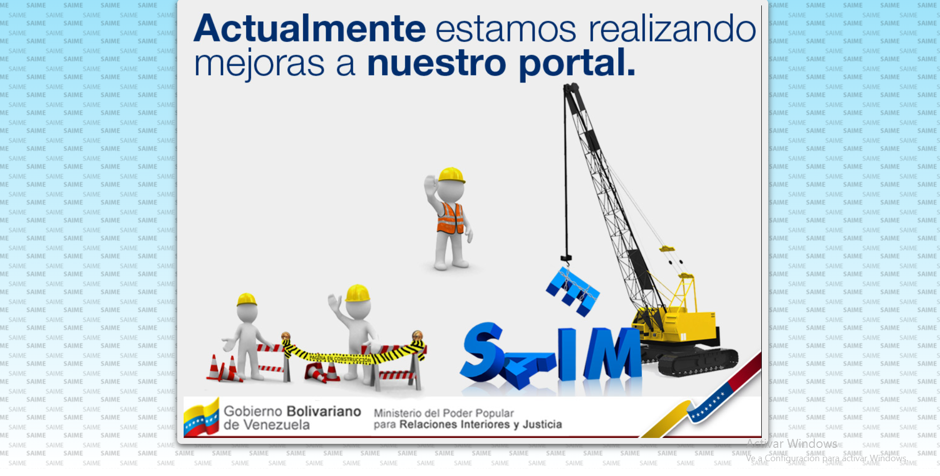 Página del Saime continúa presentando fallas este #13jul