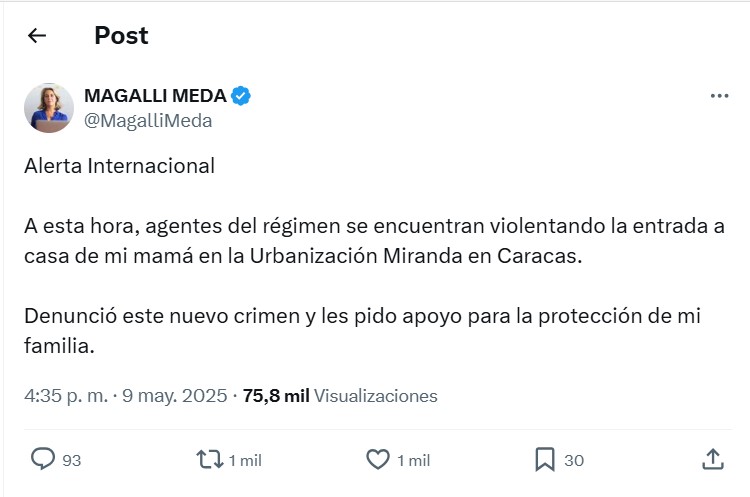 Magalli Meda denuncia que funcionarios violentaron vivienda de su mamá ...